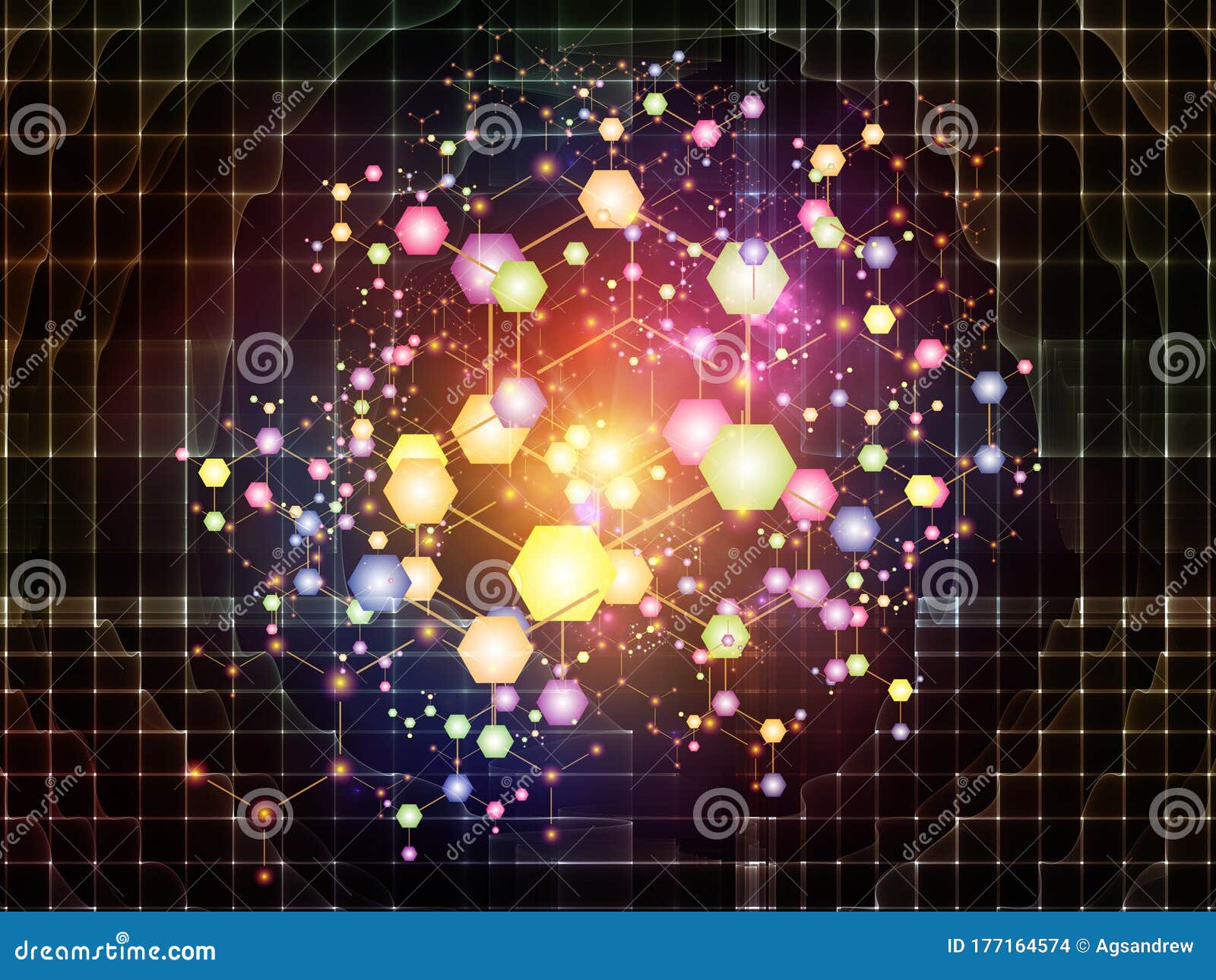 Space Molecule stock illustration. Illustration of quantum - 177164574