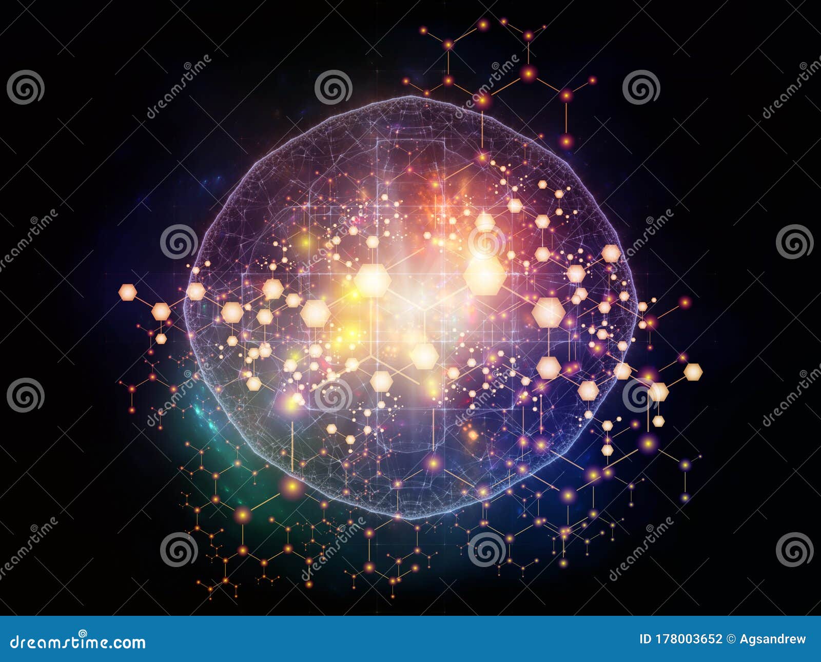 Space Molecule stock illustration. Illustration of technology - 178003652