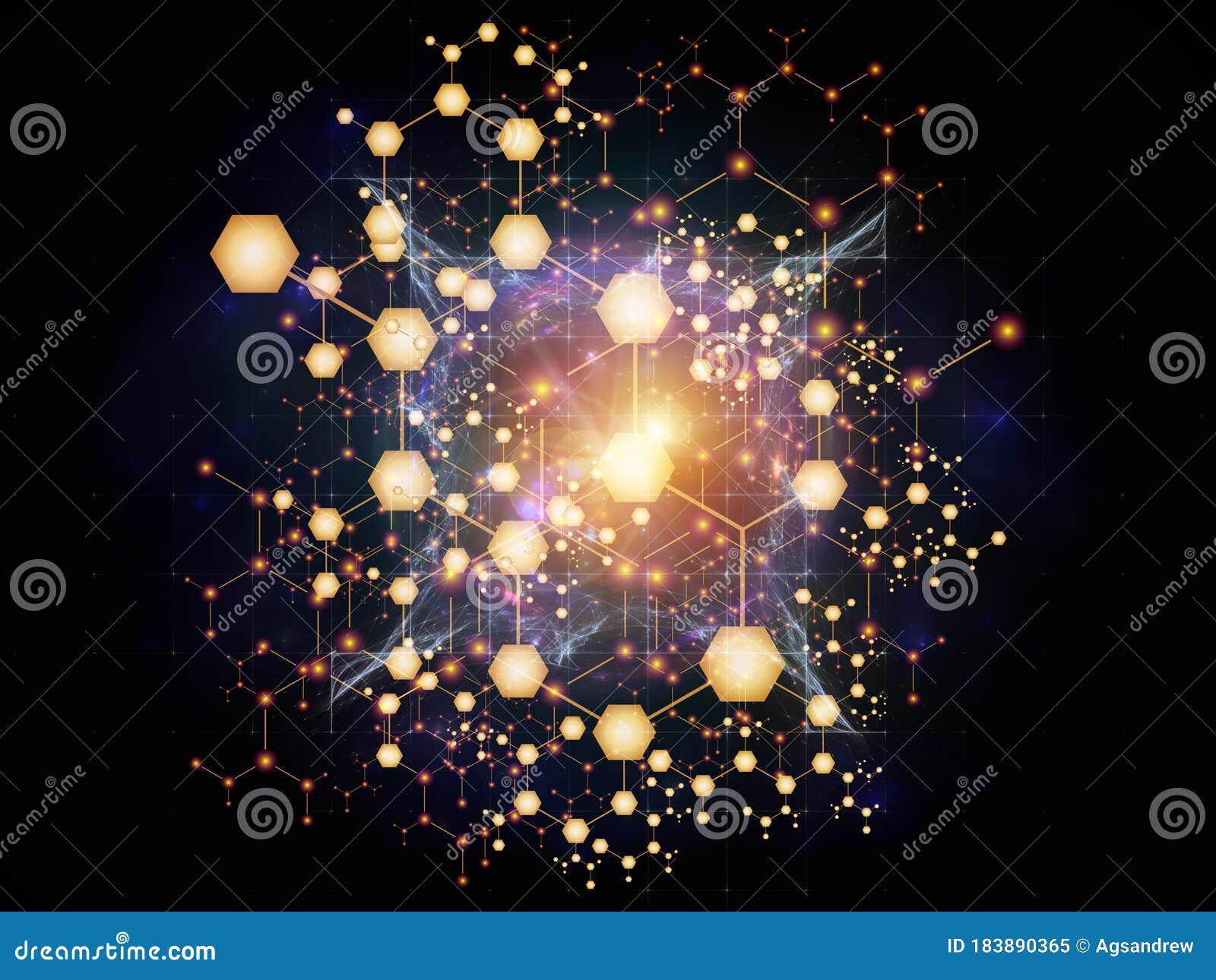 Space Molecule stock illustration. Illustration of abstract - 183890365