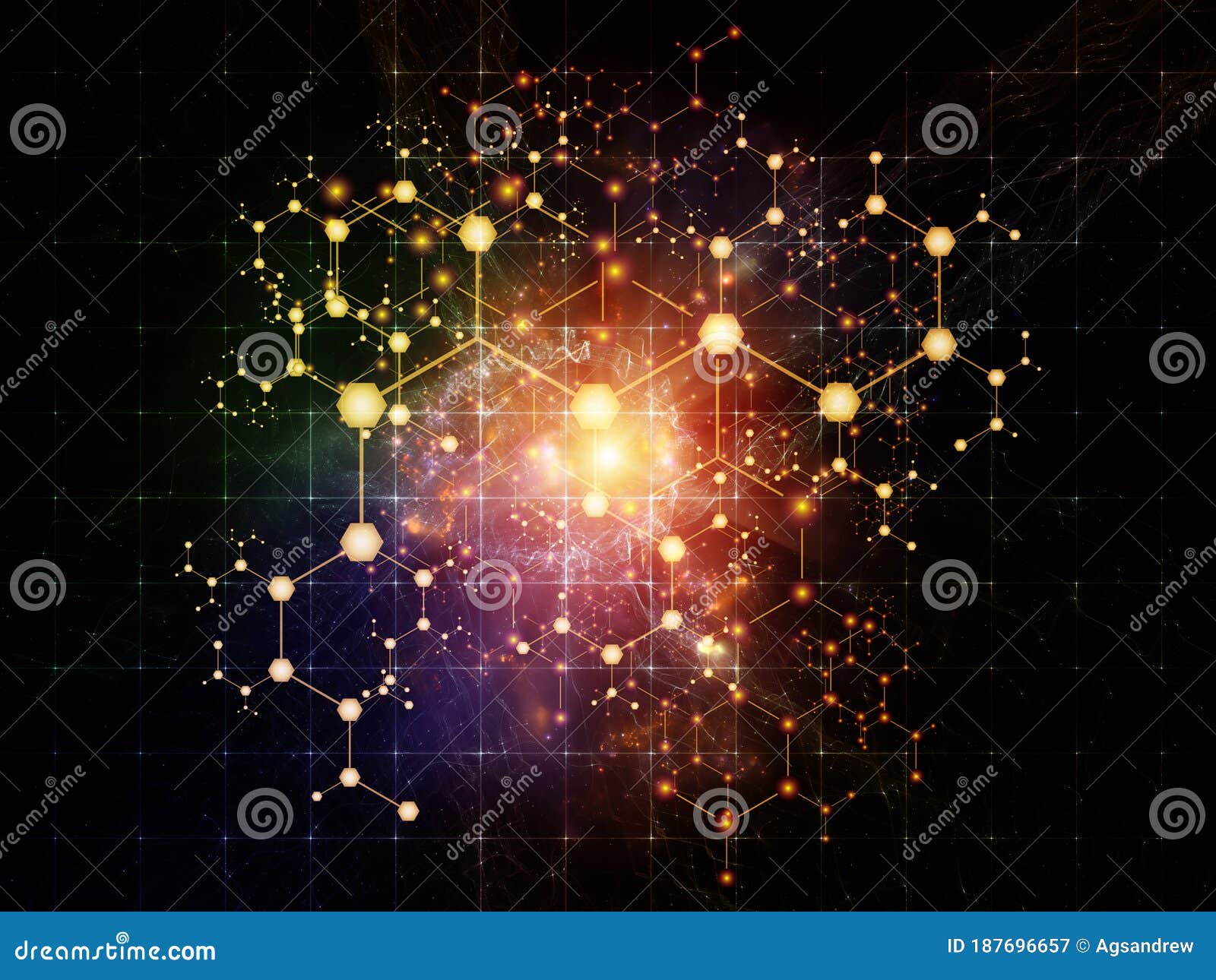 Space Molecule stock illustration. Illustration of concept - 187696657
