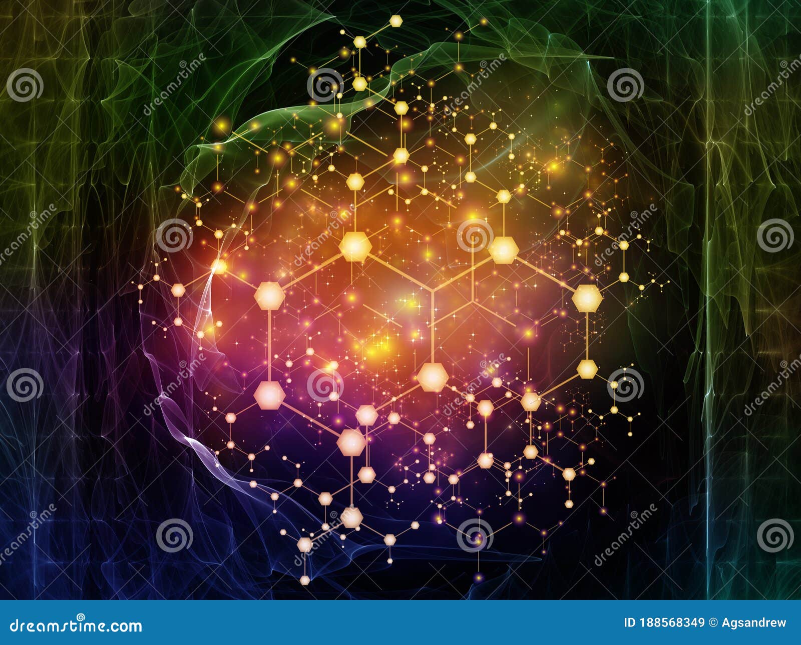 Space Molecule stock illustration. Illustration of abstract - 188568349