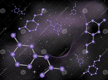 Space Molecules stock illustration. Illustration of biology - 3990964