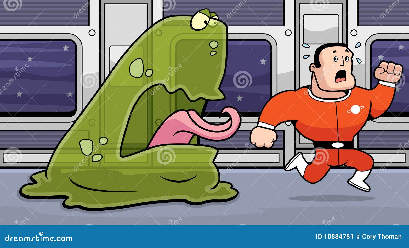 Space Monster stock vector. Illustration of cartoon, cosmonaut - 10884781