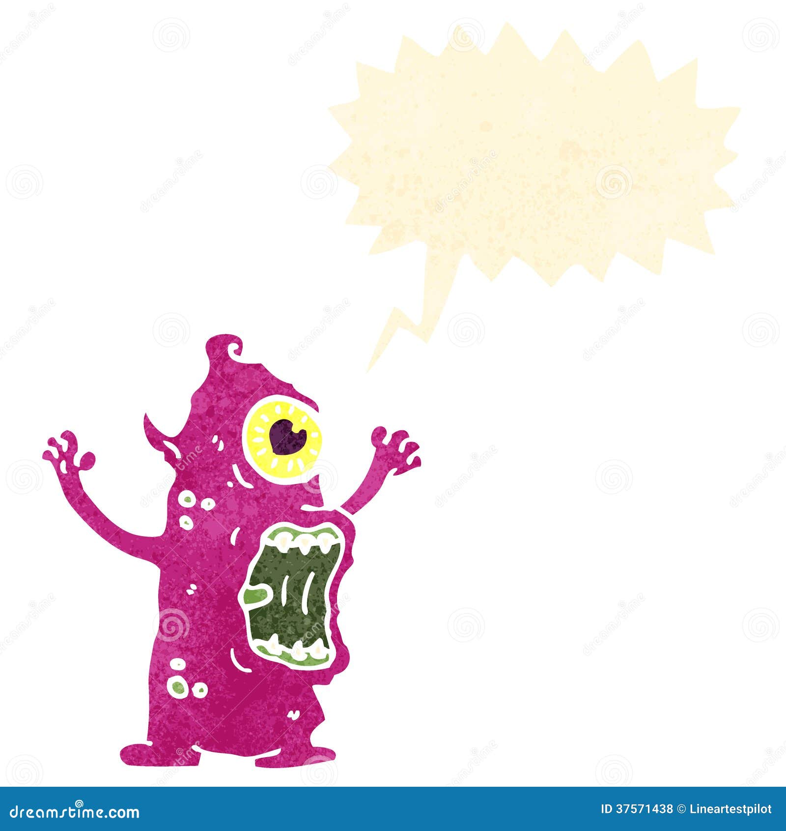 Space monster cartoon stock vector. Illustration of drawing - 37571438