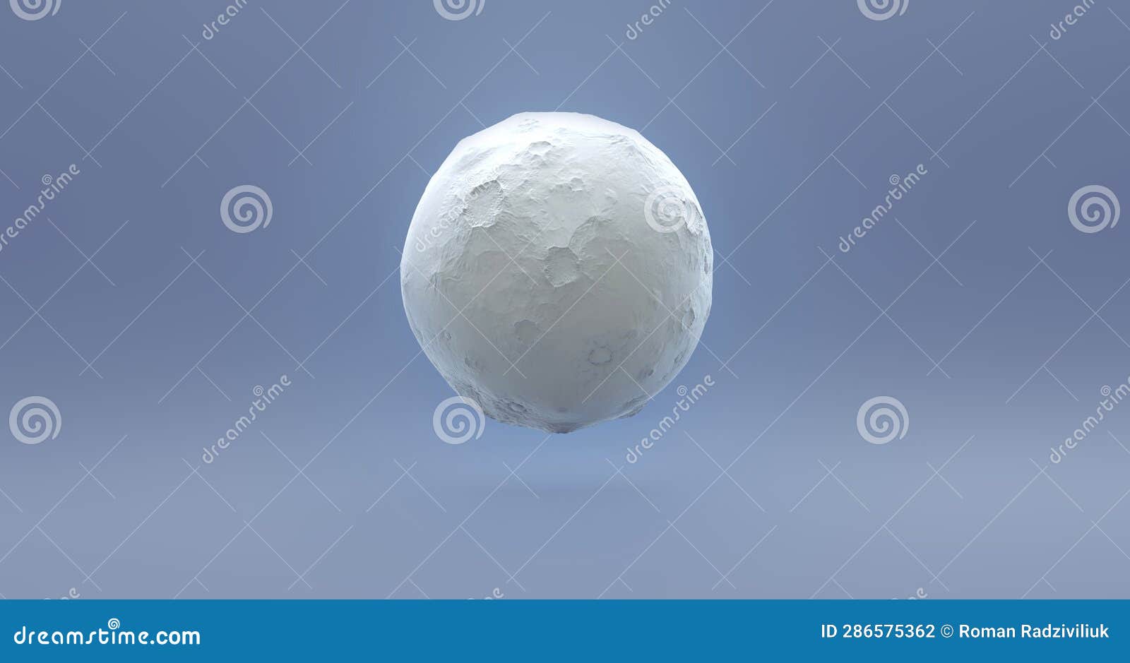Space Moon and Light on a Soft Blue Studio Background. Stock ...