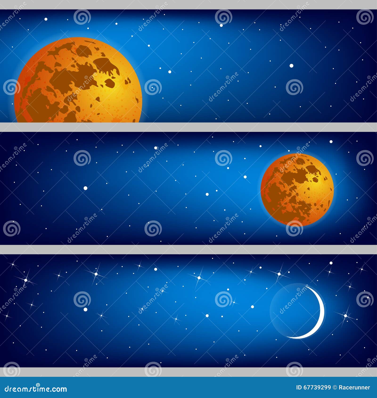 Space with the Moon. Vector Background. Stock Vector - Illustration of ...