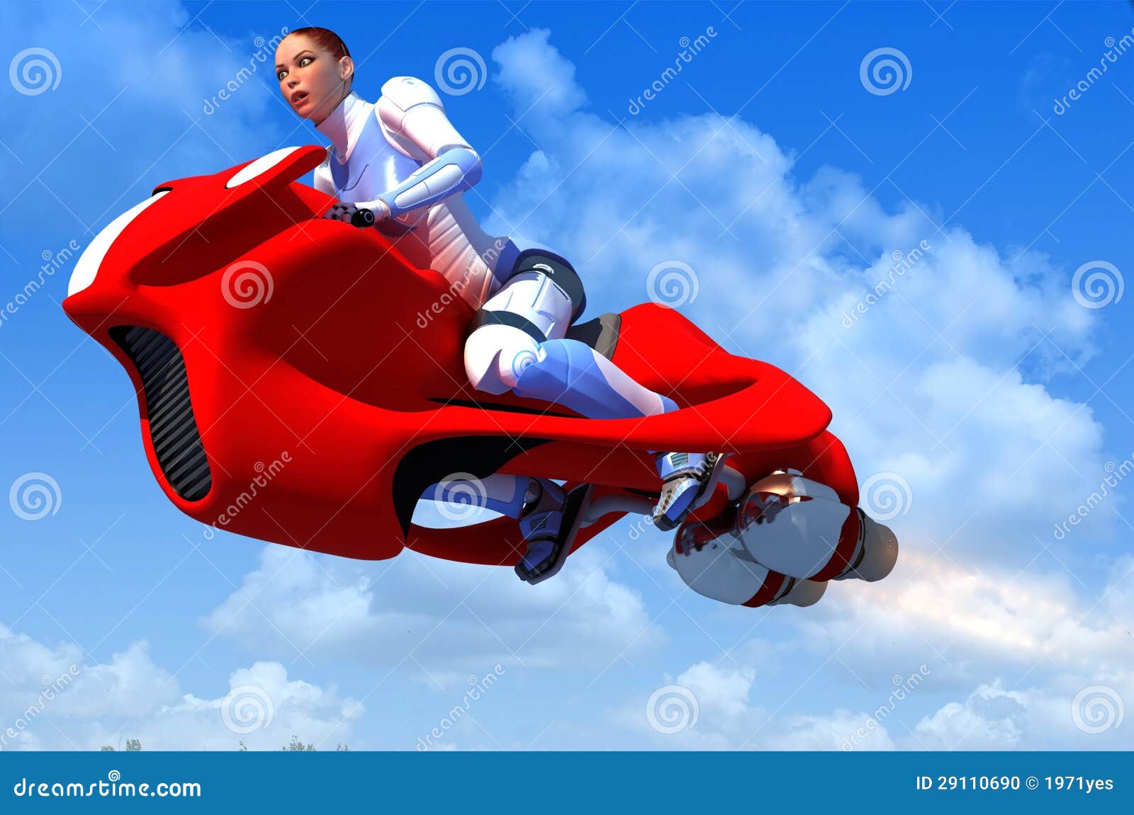 The space motorcycle. stock illustration. Illustration of motion - 29110690