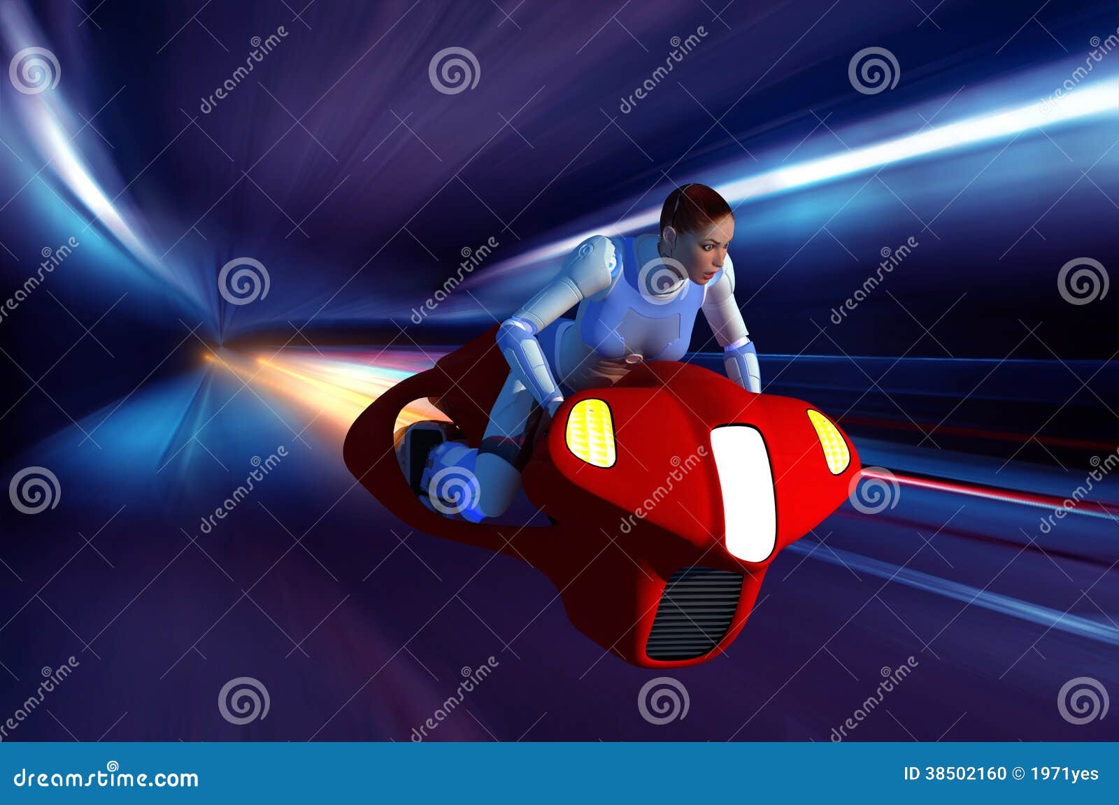 The space motorcycle. stock illustration. Illustration of future - 38502160