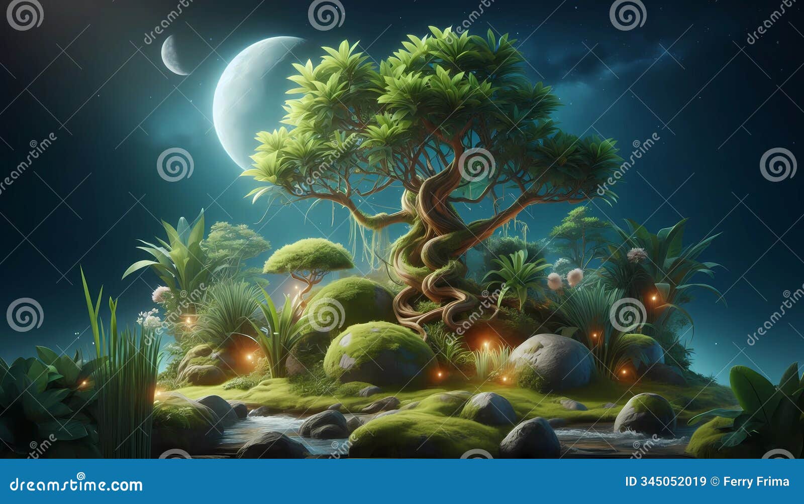 Space for Nature with Trees & Plants. AI Generated. Stock Image - Image ...