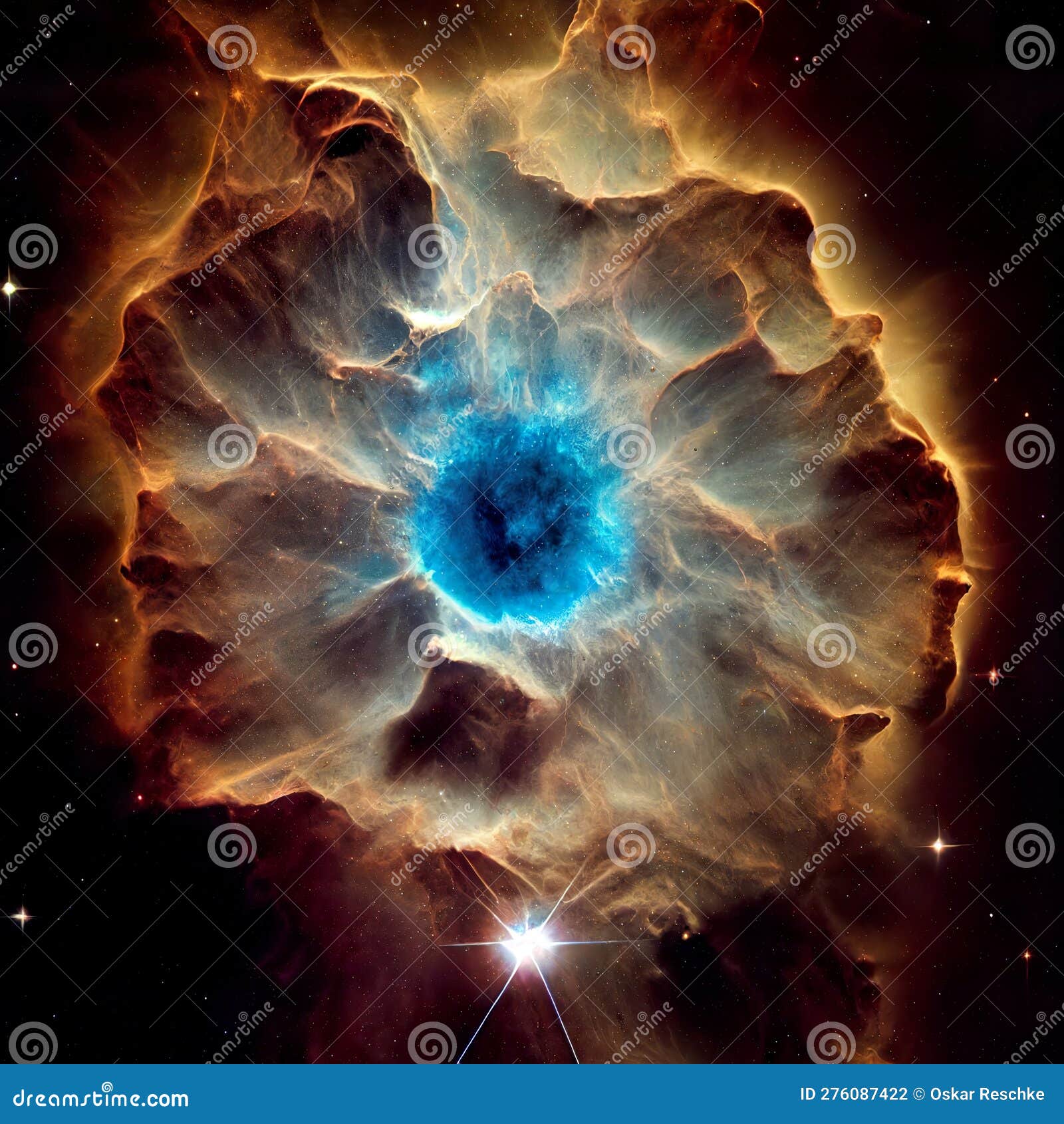 Nebula in the Form of Scary Horror Face Stock Illustration ...