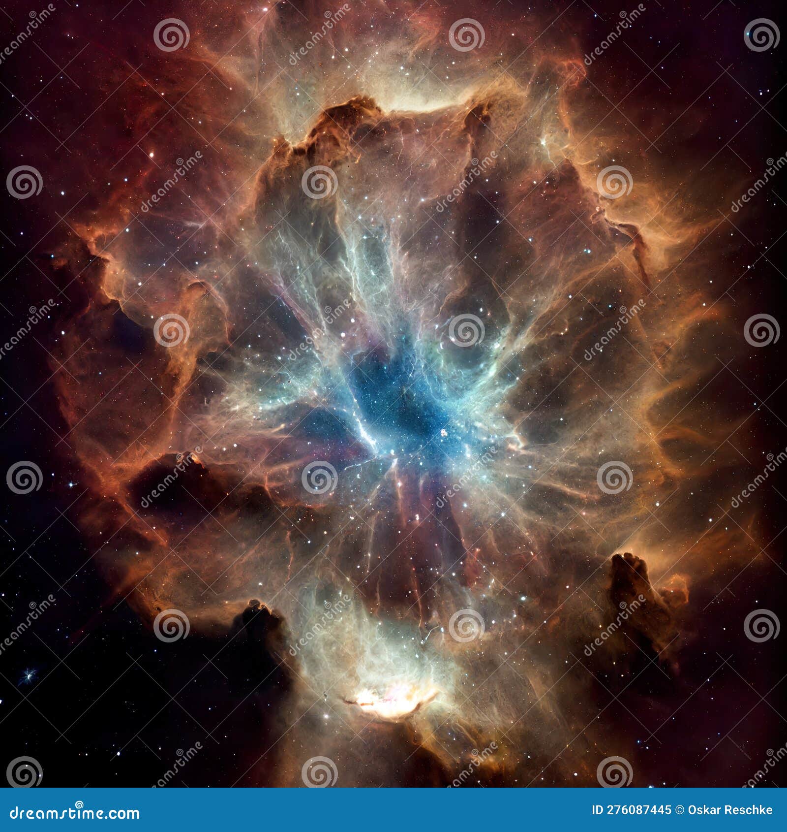 Nebula in the Form of Scary Horror Face Stock Illustration ...