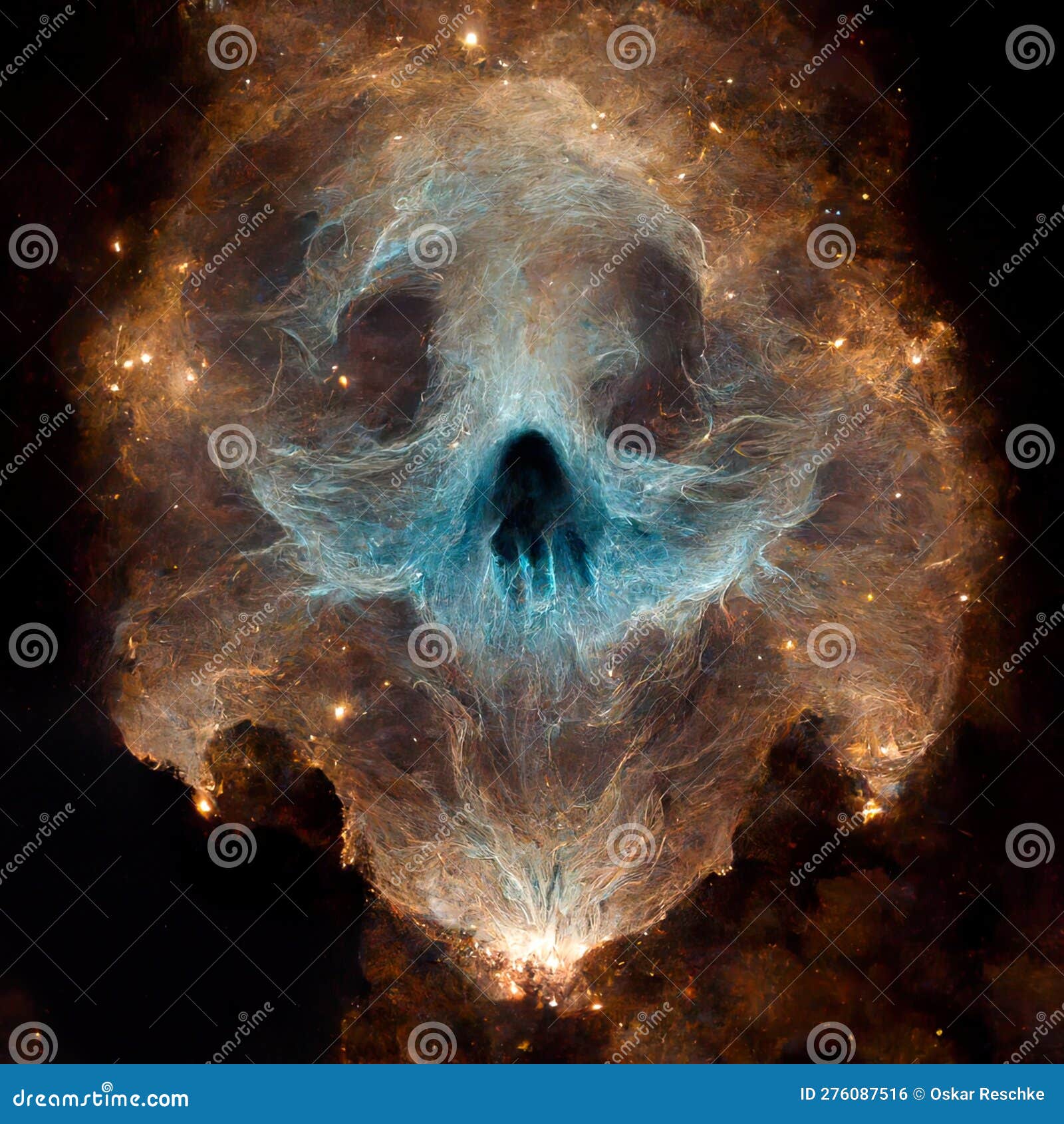 Nebula in the Form of Scary Horror Face Stock Illustration ...