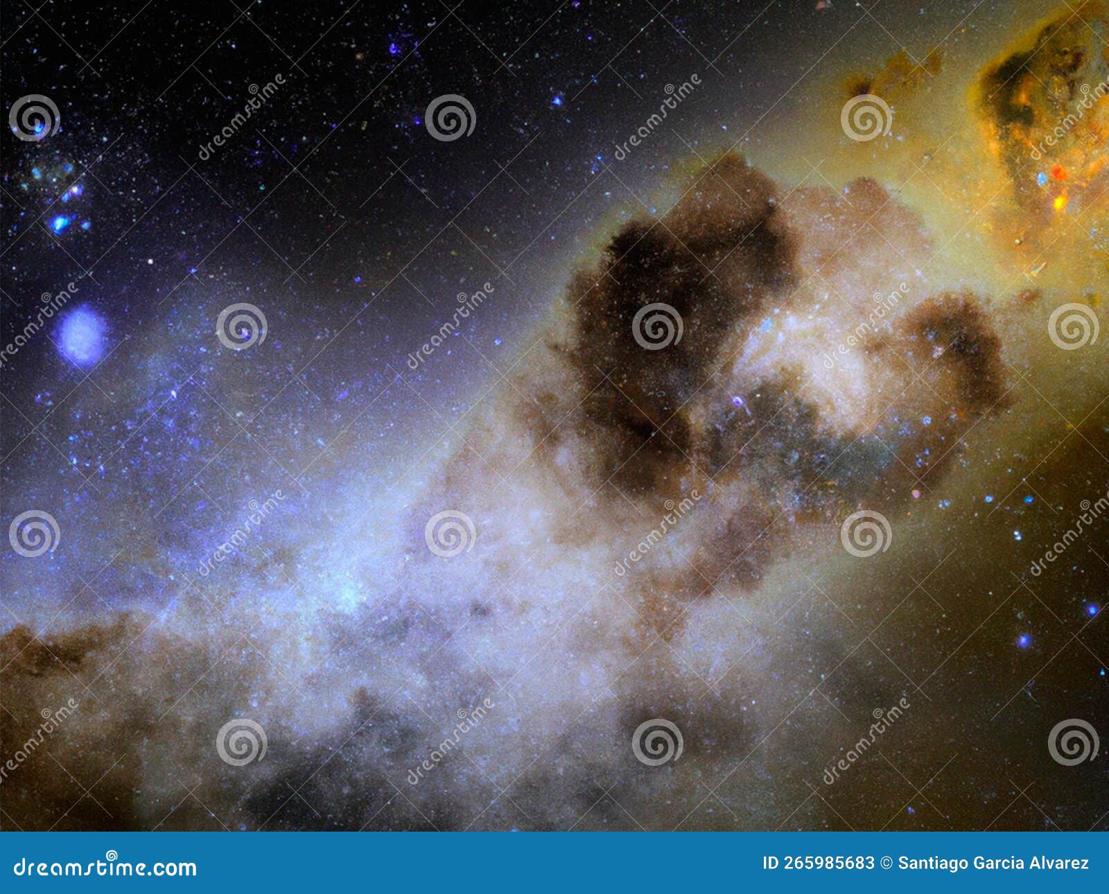 Space Nebula. Panoramic View of the Cosmos with Constellations of Stars ...