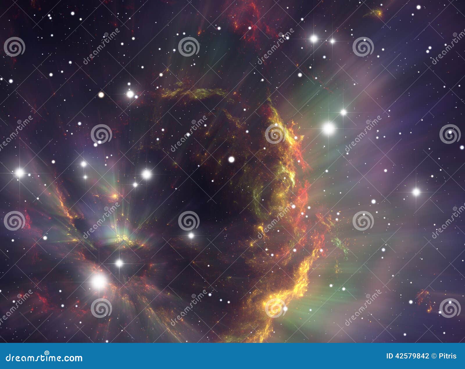 Space nebula stock illustration. Illustration of galaxy - 42579842