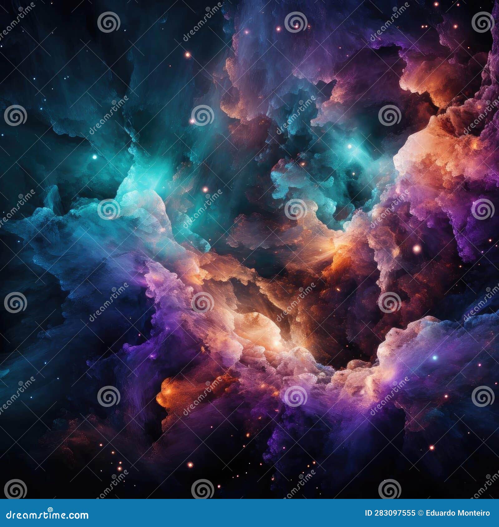 Space Nebula Wallpaper with Colorful Stars and Light Stock Illustration ...