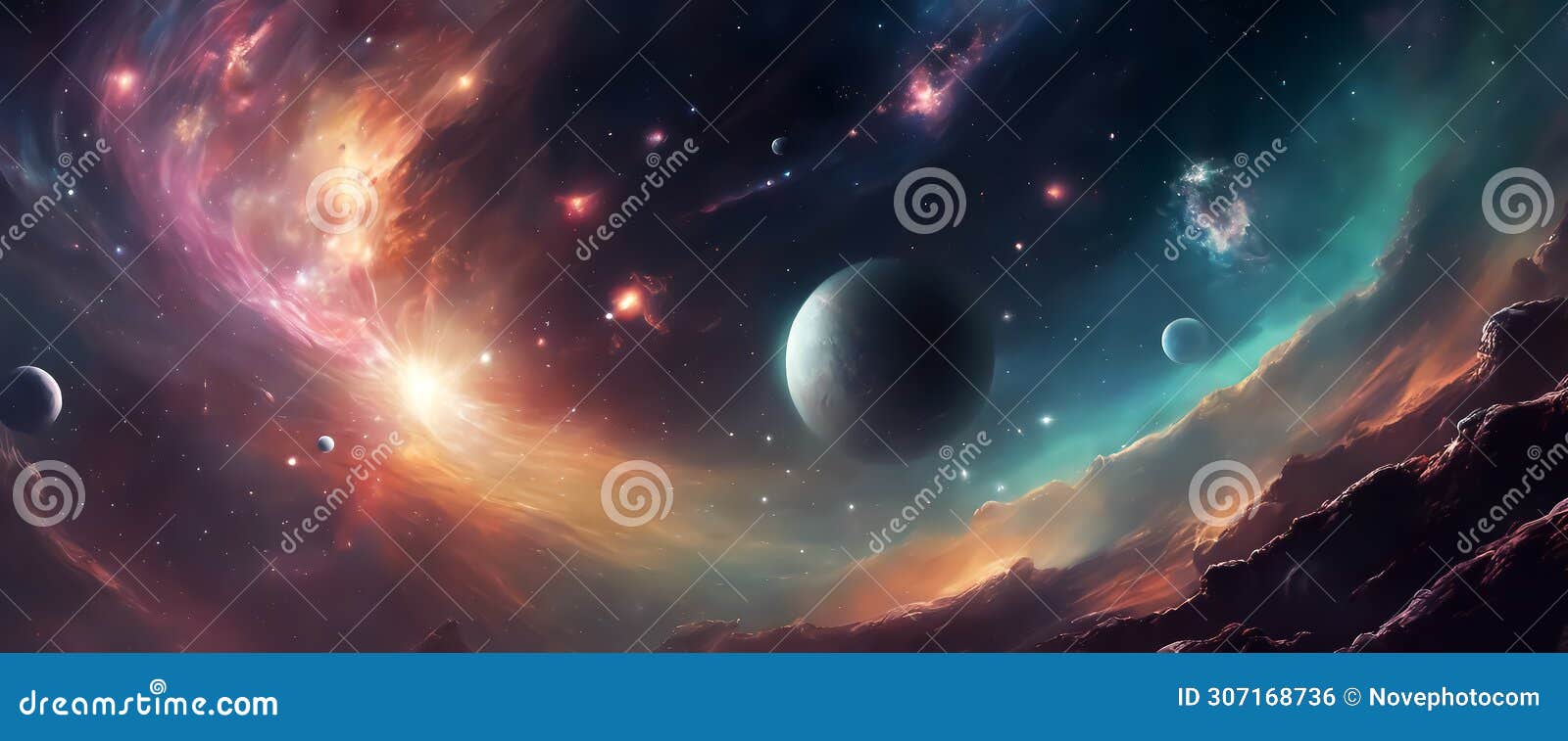 Space Nebulas. An Endless Universe. Fantastic Space Backdrop Planets In ...
