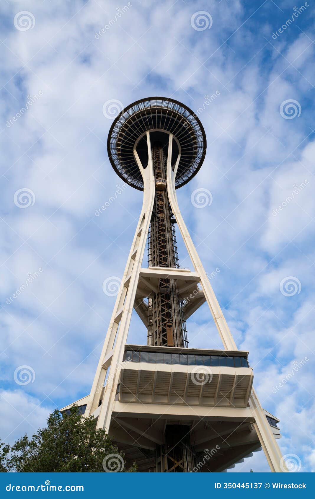 Space Needle Against Blue Sky Stock Illustration - Illustration of ...
