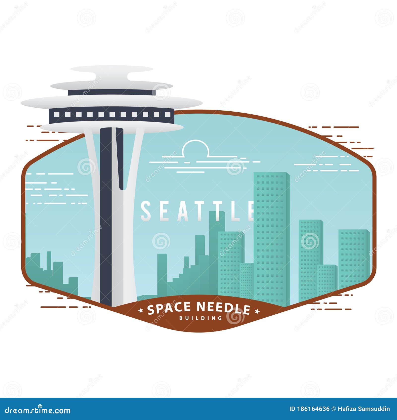 Space Needle Landmark. Vector Illustration Decorative Design ...