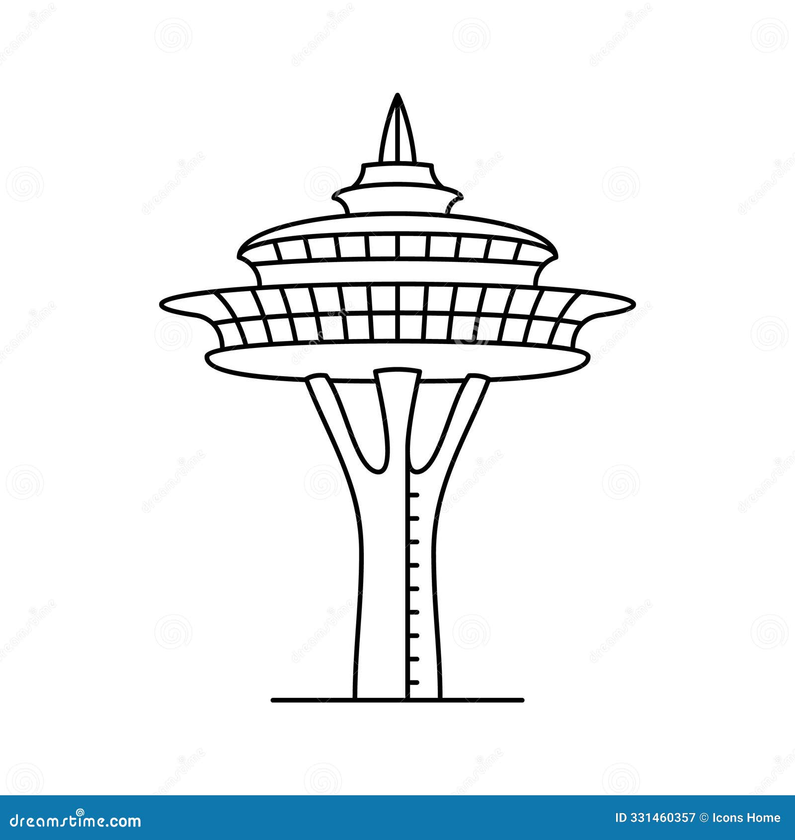 Space Needle stock illustration. Illustration of landmark - 331460357