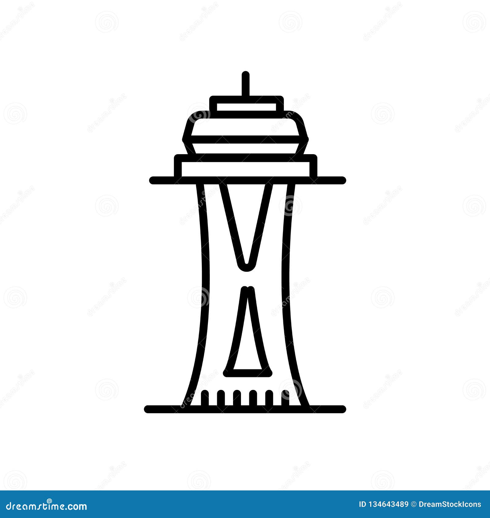 Space Needle Icon Vector Isolated on White Background, Space Needle ...