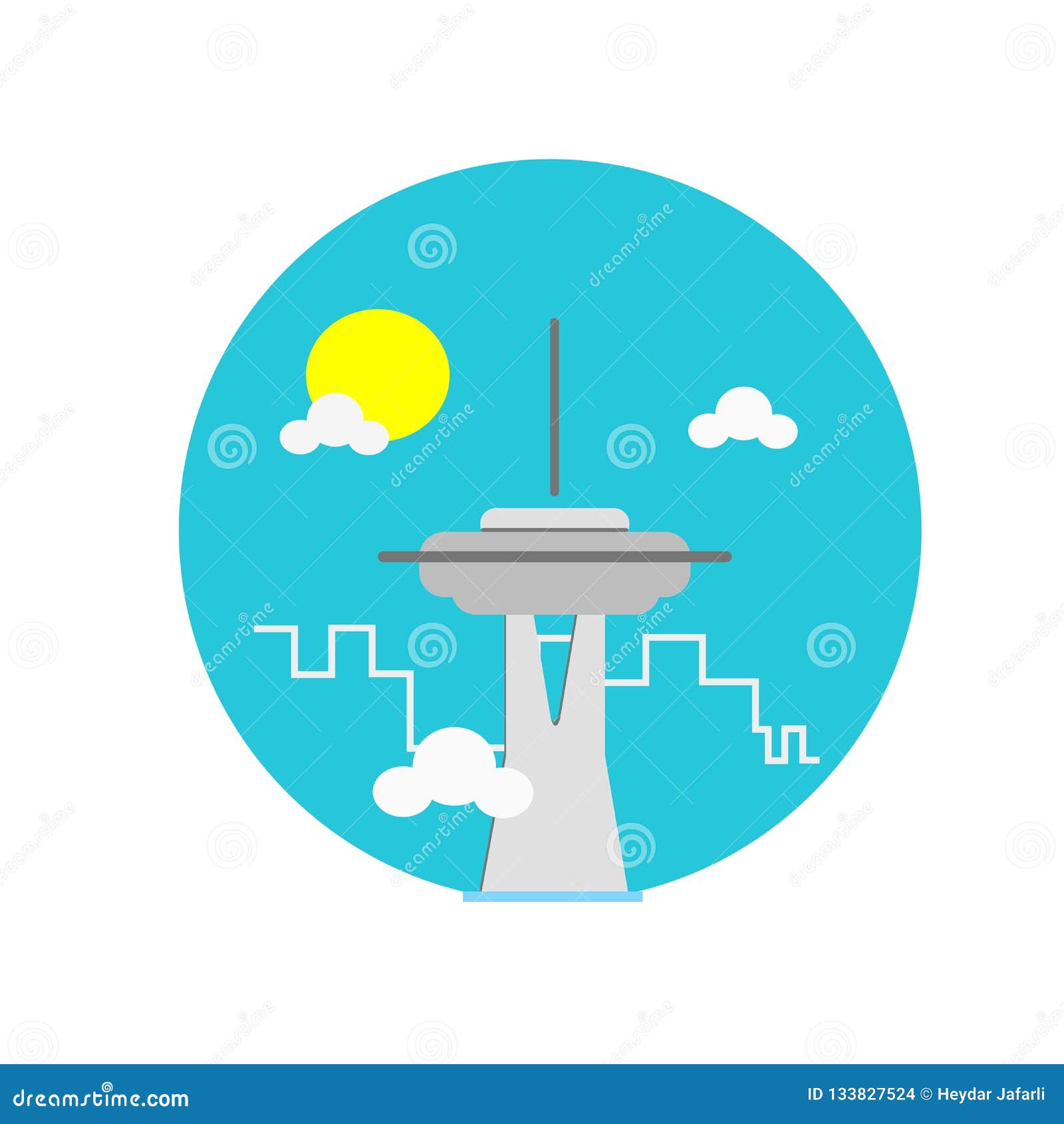 Space Needle Icon Vector Sign and Symbol Isolated on White Background ...