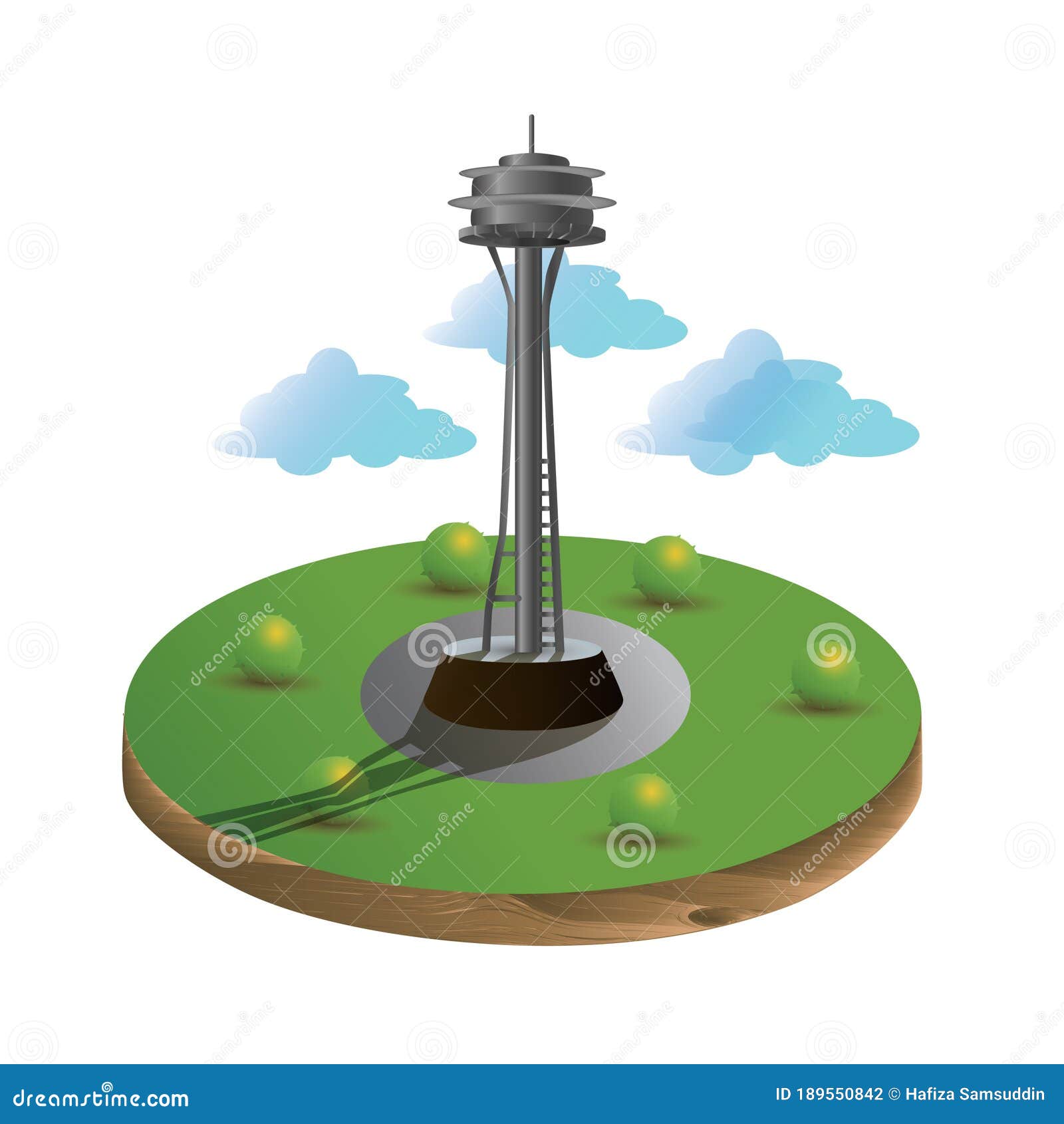 Space Needle Landmark. Vector Illustration Decorative Design Editorial ...