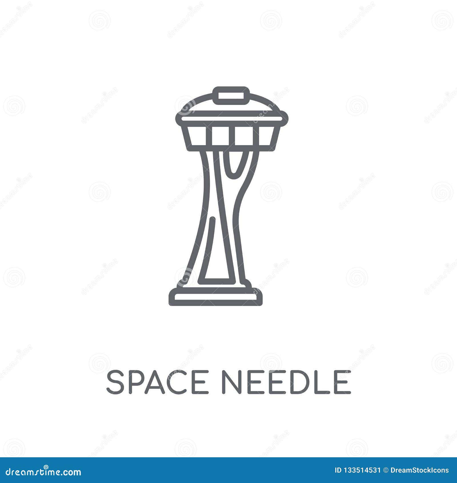 Space Needle Linear Icon. Modern Outline Space Needle Logo Conce ...