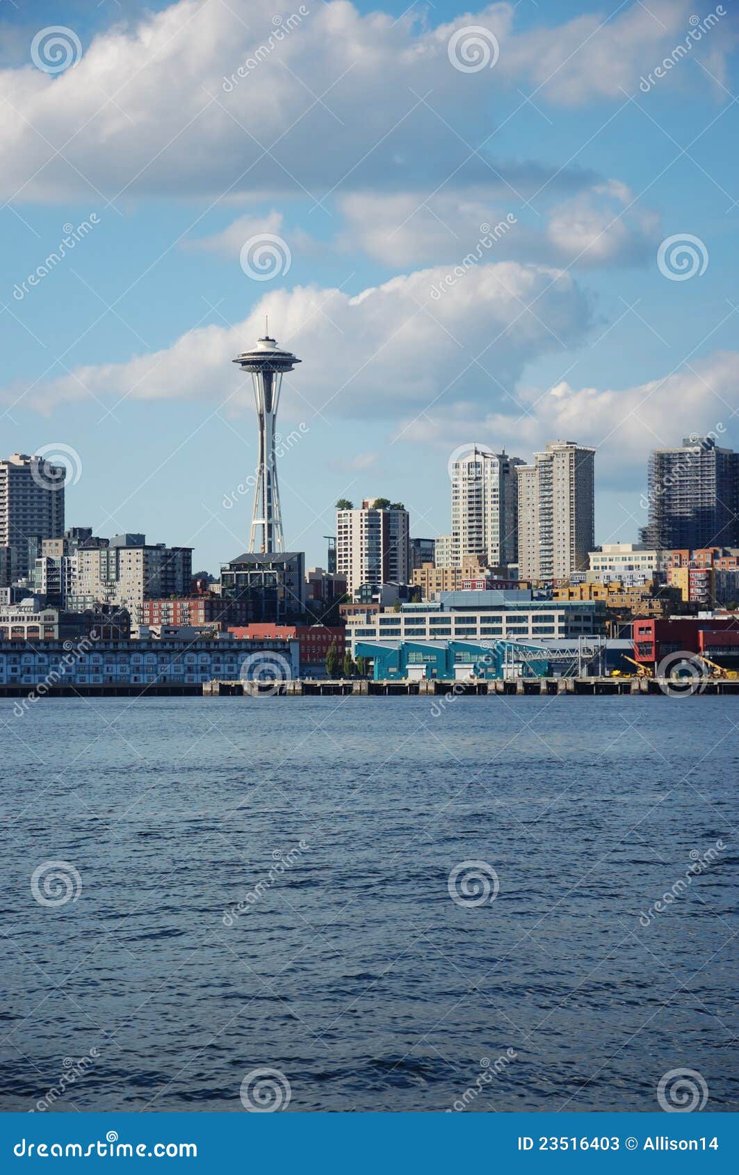 Space Needle and Seattle Skyline Stock Image - Image of skyscrapers ...