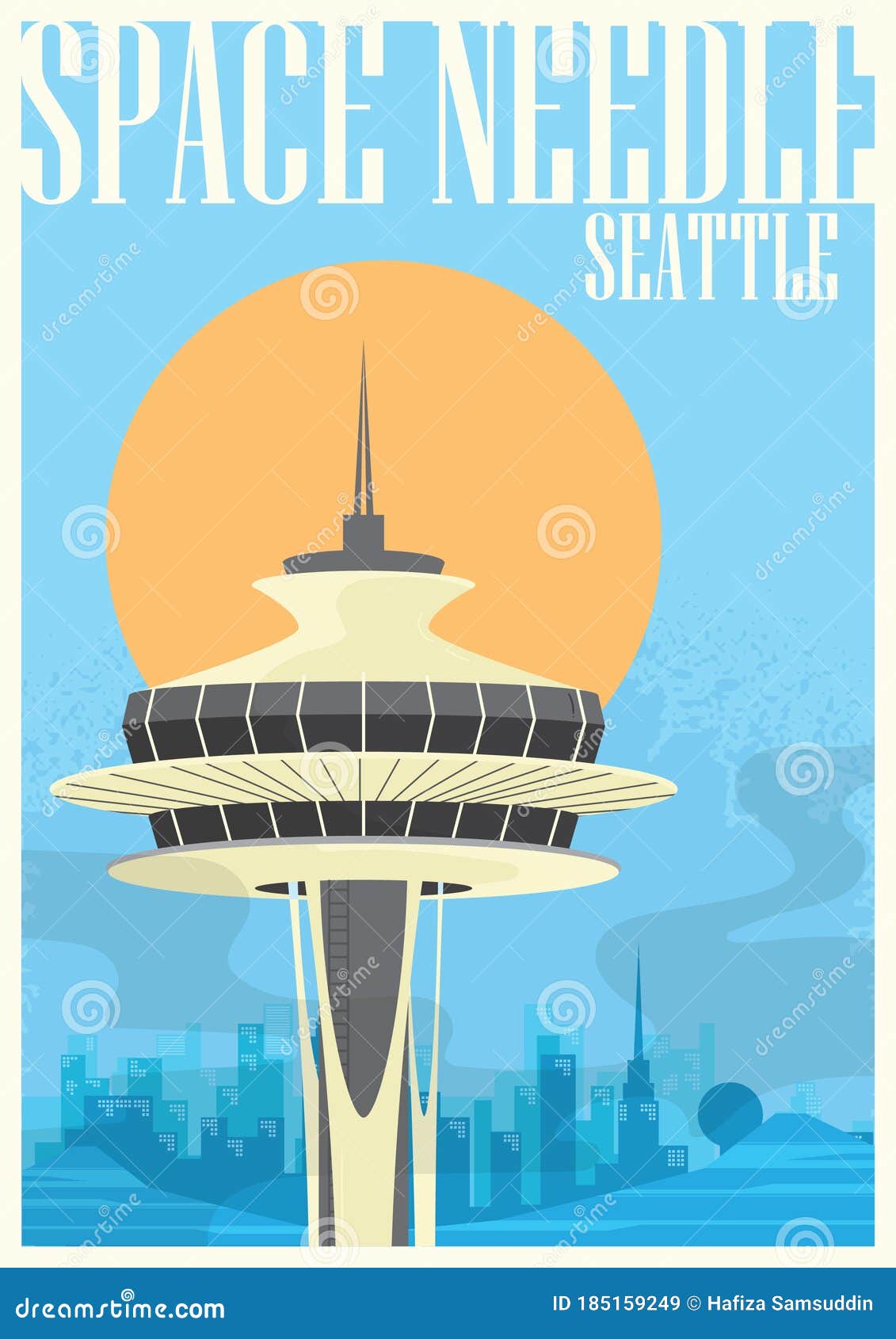 Space Needle. Vector Illustration Decorative Design Editorial Stock ...