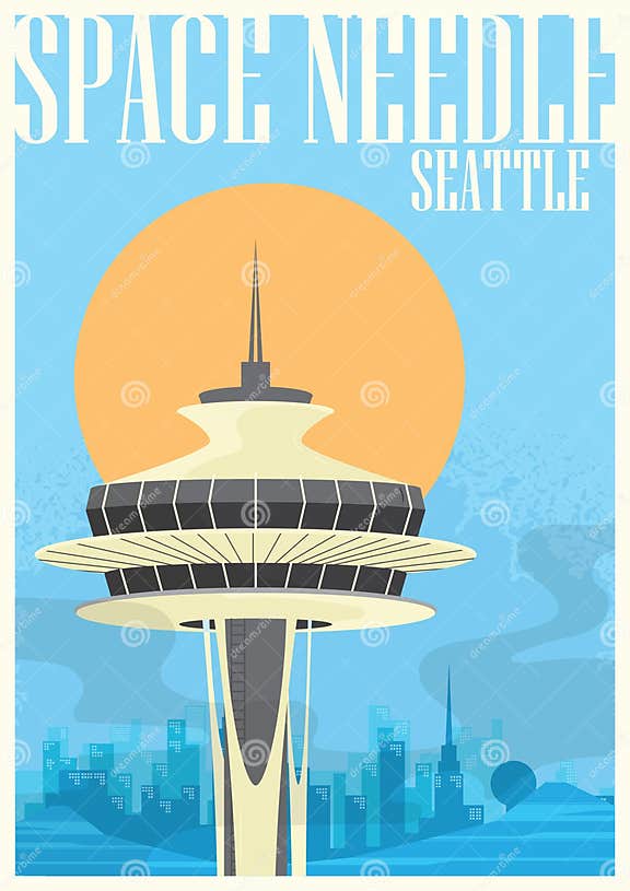 Space Needle. Vector Illustration Decorative Design Editorial Photo ...