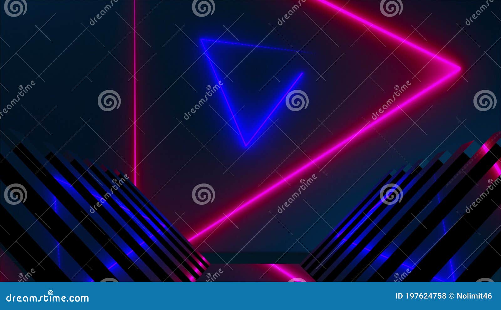 Space Neon Composition, Computer Generated. 3d Rendering Of Virtual ...