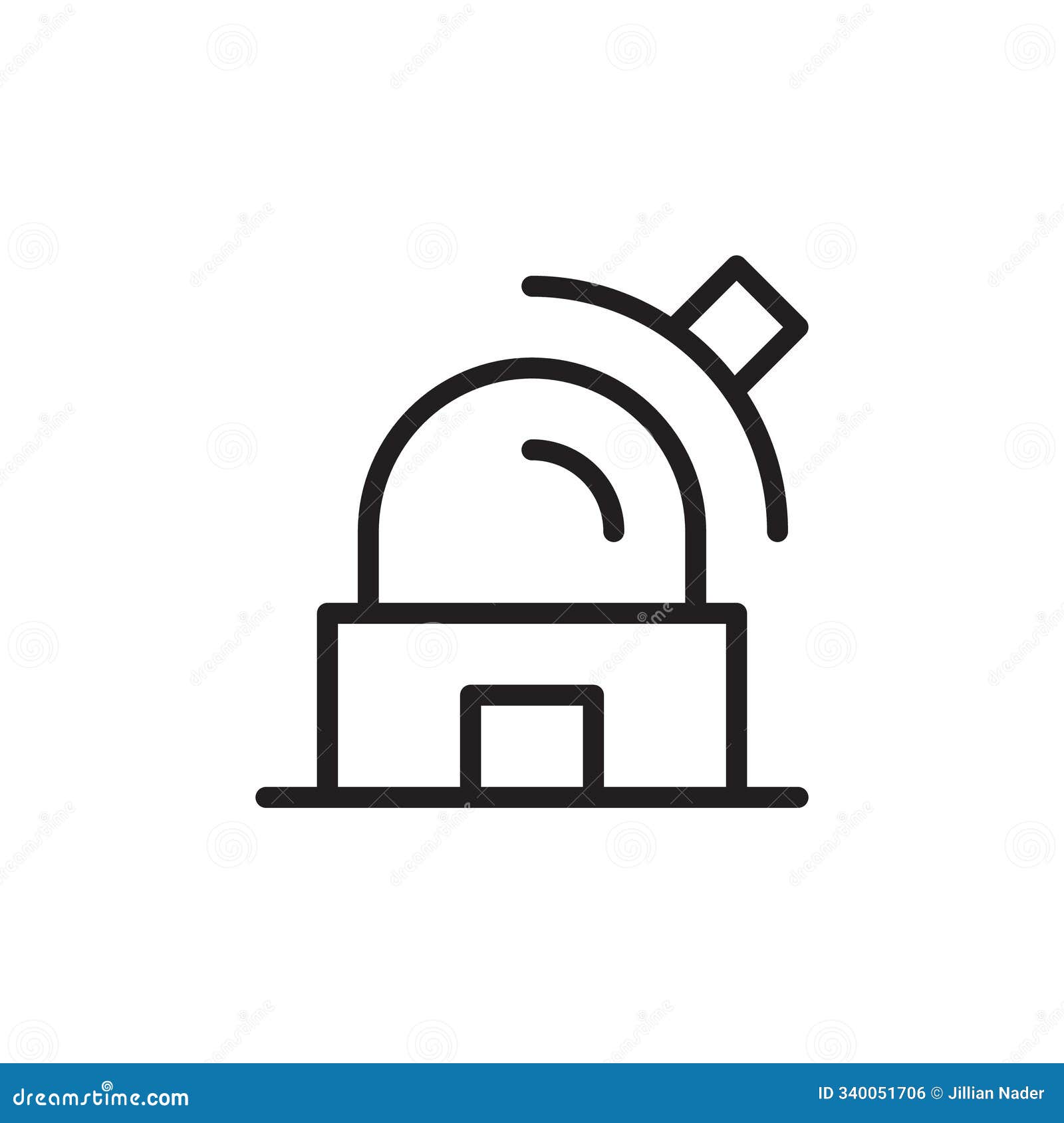 Space Observatory Icon Black And White Vector Outline Sign ...