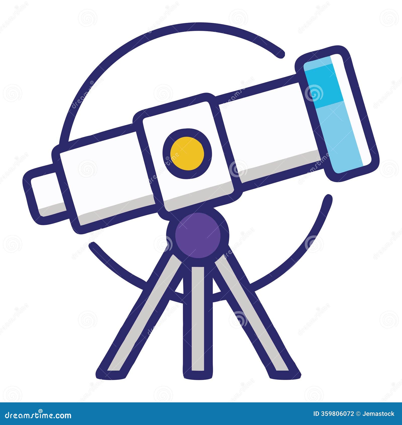 Observatory Telescope Vector Icon Symbol Isolated On White Background ...