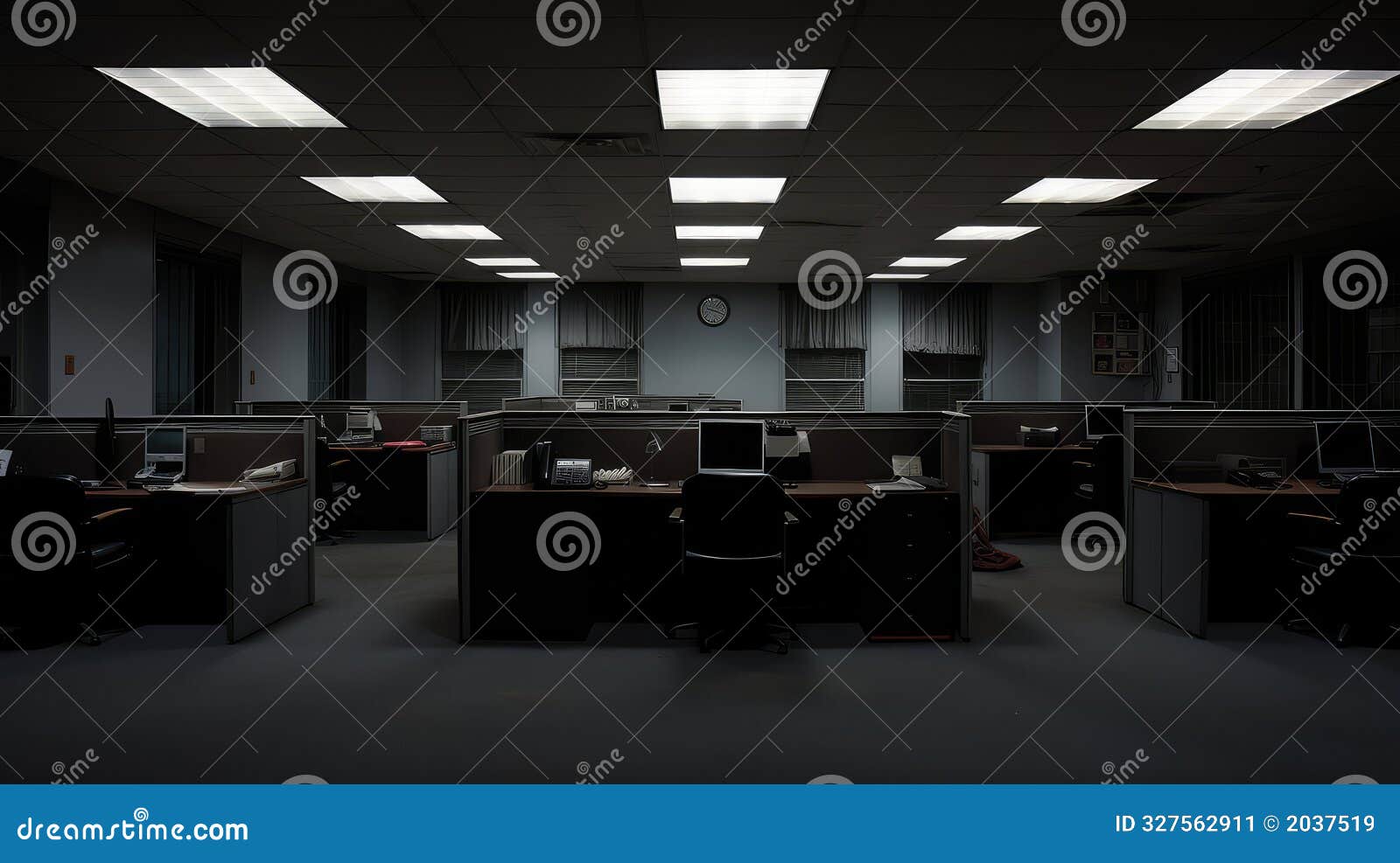 Space office dark stock illustration. Illustration of unflattering ...