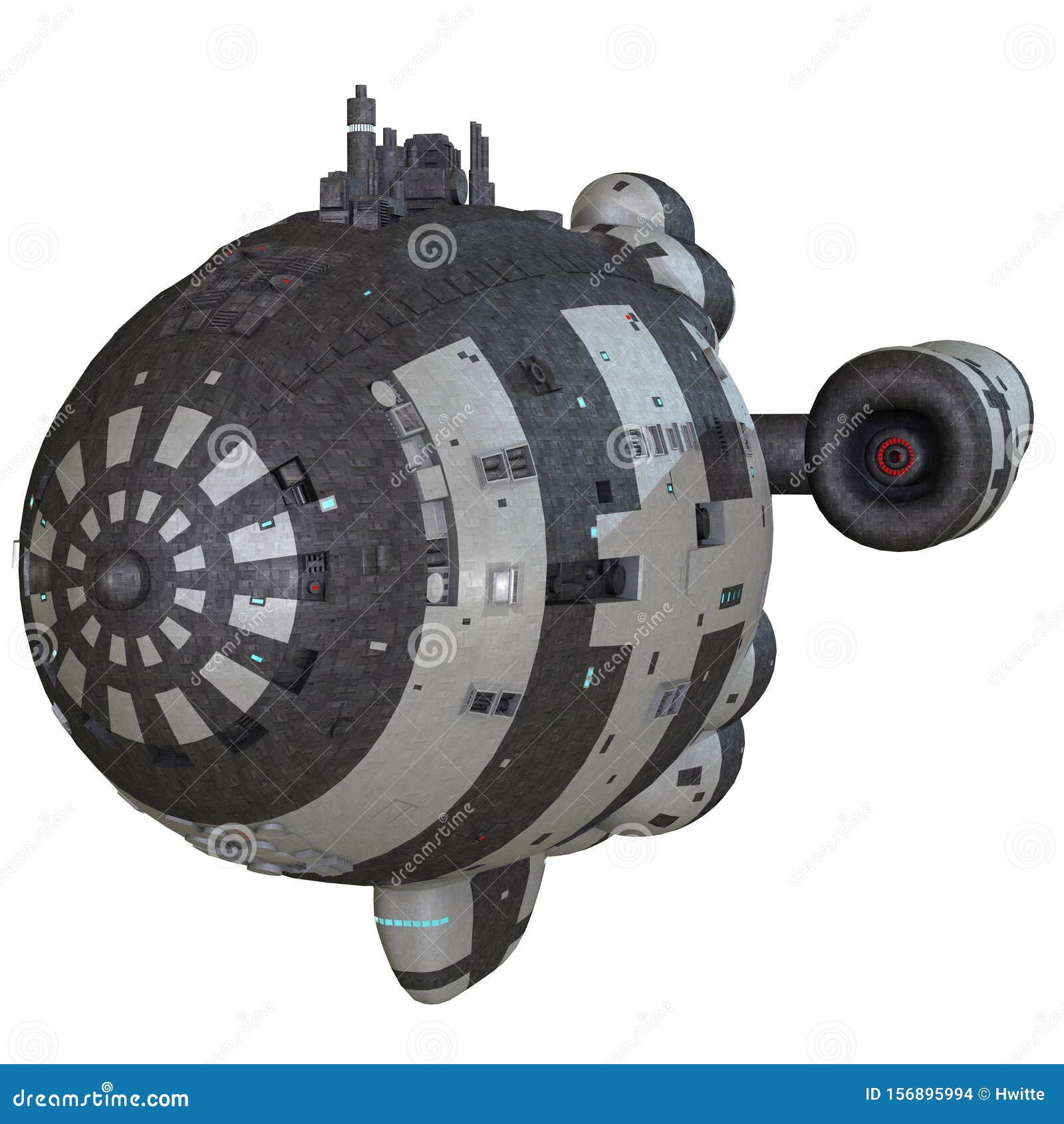 Space Opera: Space Ship Isolated on White 3-d-Illustration Stock ...