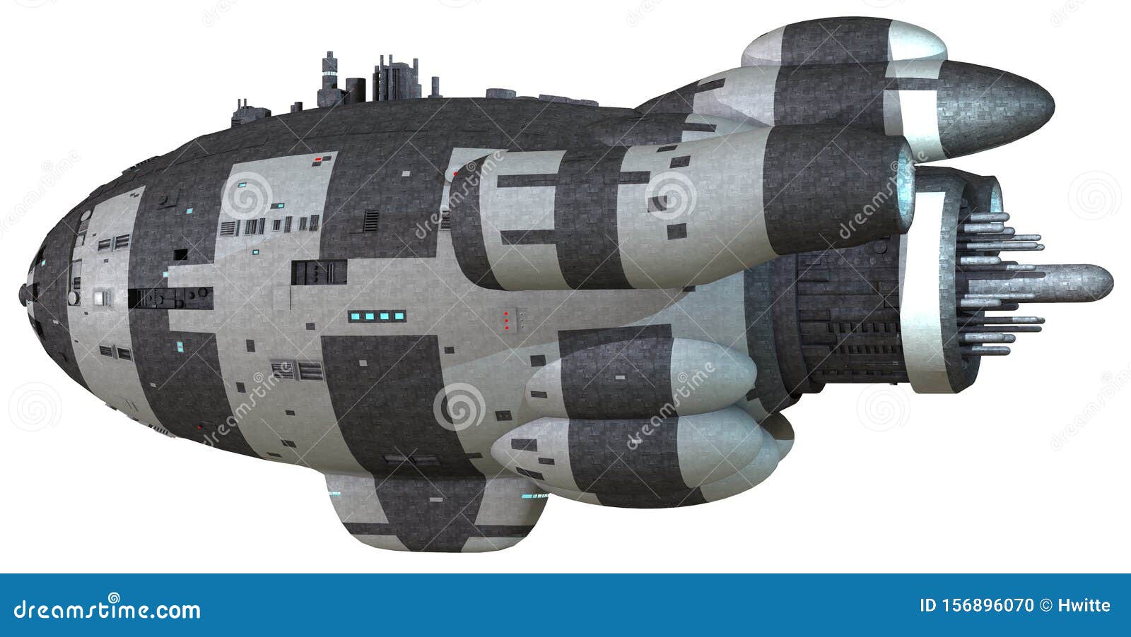 Space Opera: Space Ship Isolated on White 3-d-Illustration Stock ...