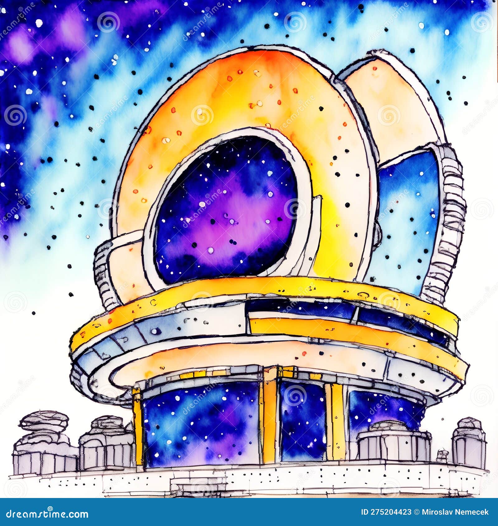 Space Opera Theater, Generative AI Illustration Stock Illustration ...