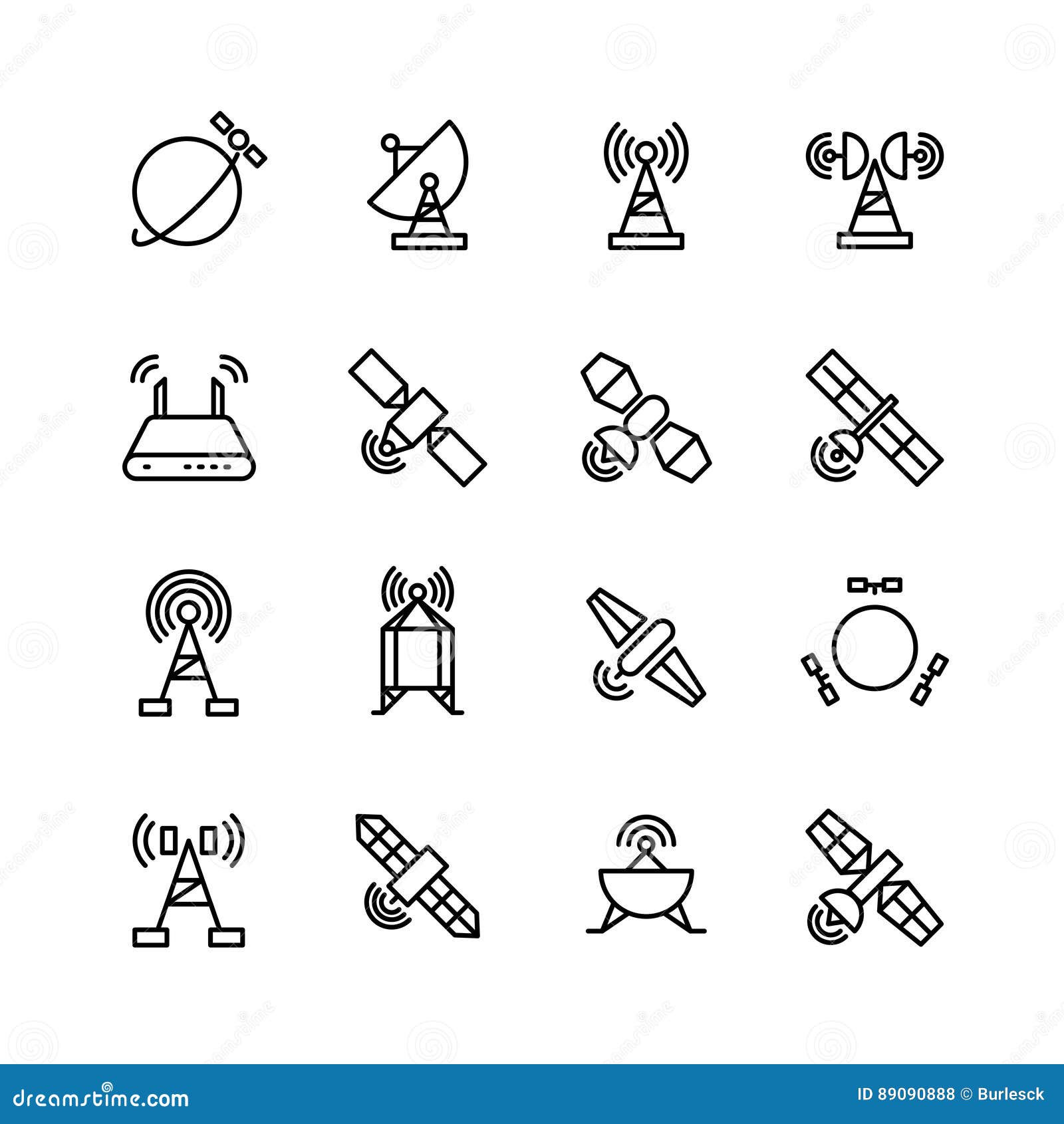 Space Orbit Communication Satellite, Global Navigation Vector Line ...