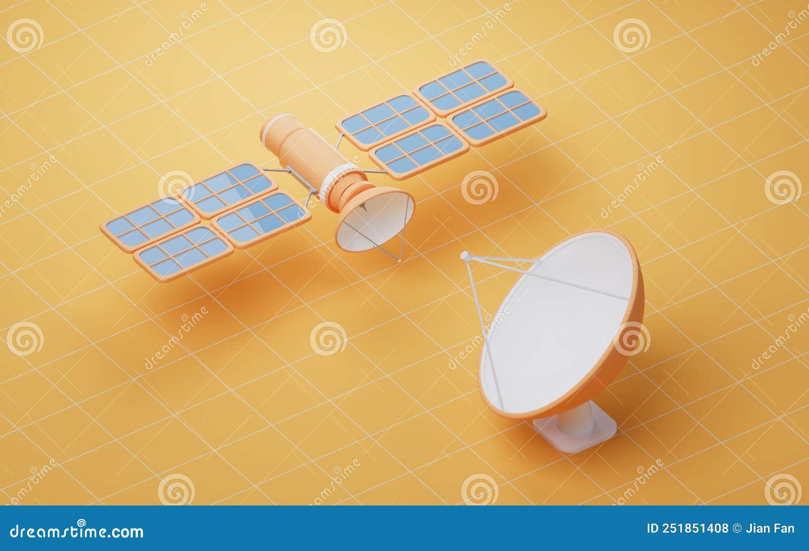 Space Orbital Satellite, Aerospace and Communications Concept, 3d ...