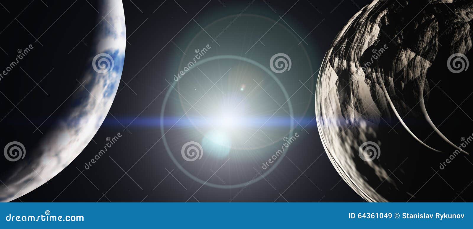 Space Panorama Landscape. View of the Universe Stock Illustration ...