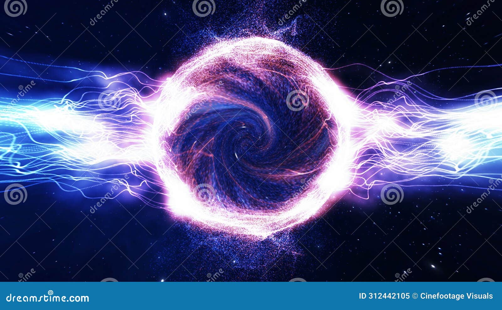 Space Particle Wave Explosion in Circular Structure Stock Illustration ...