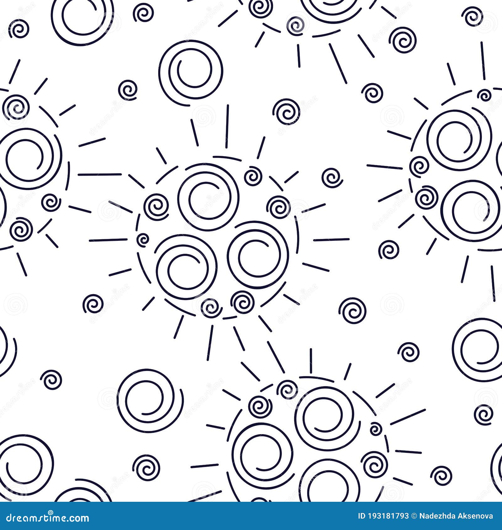 Space Particles. Hand Drawn Cosmic Doodles. Seamless Pattern Stock ...