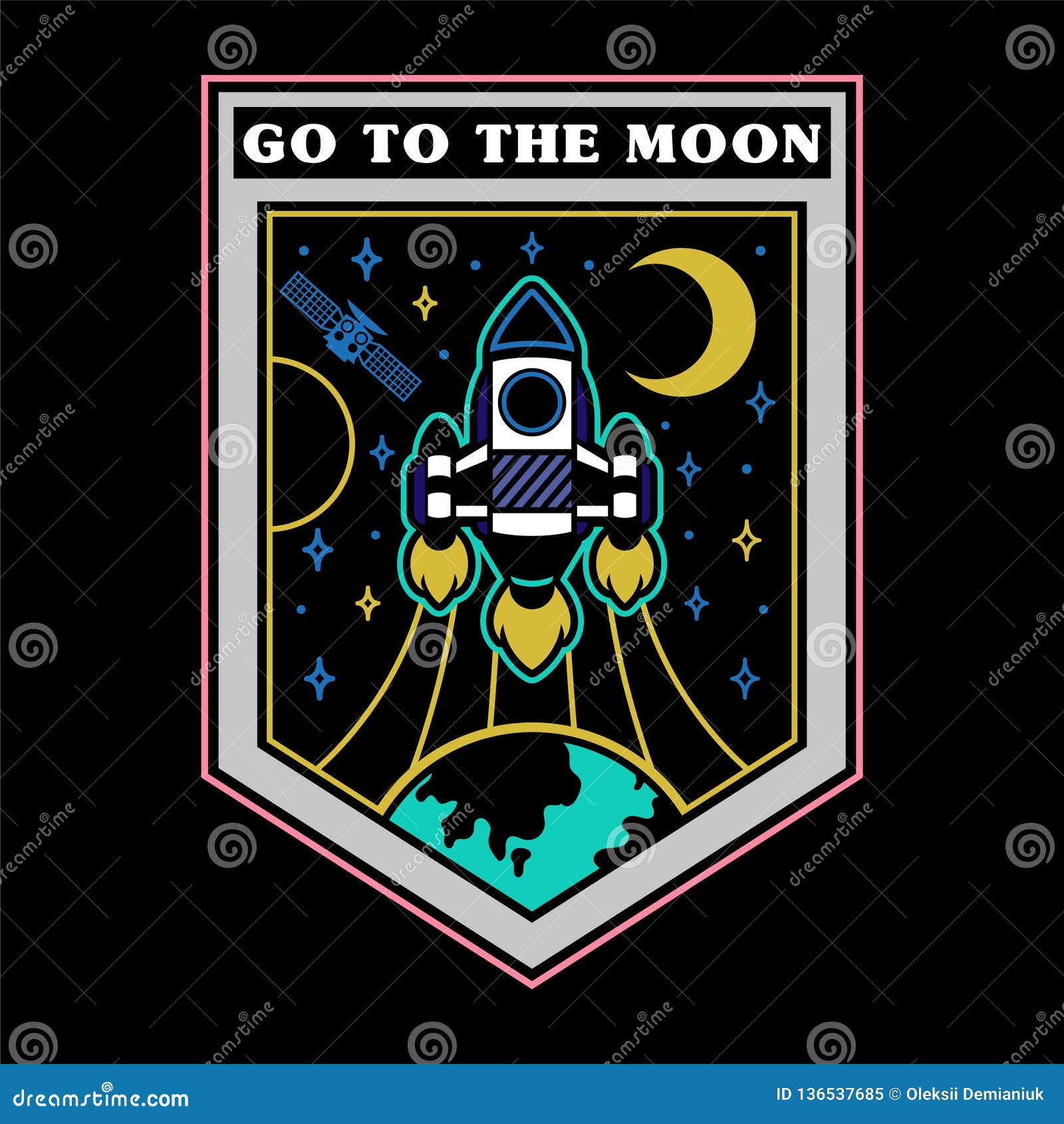 Space patches stock vector. Illustration of launch, explore - 136537685