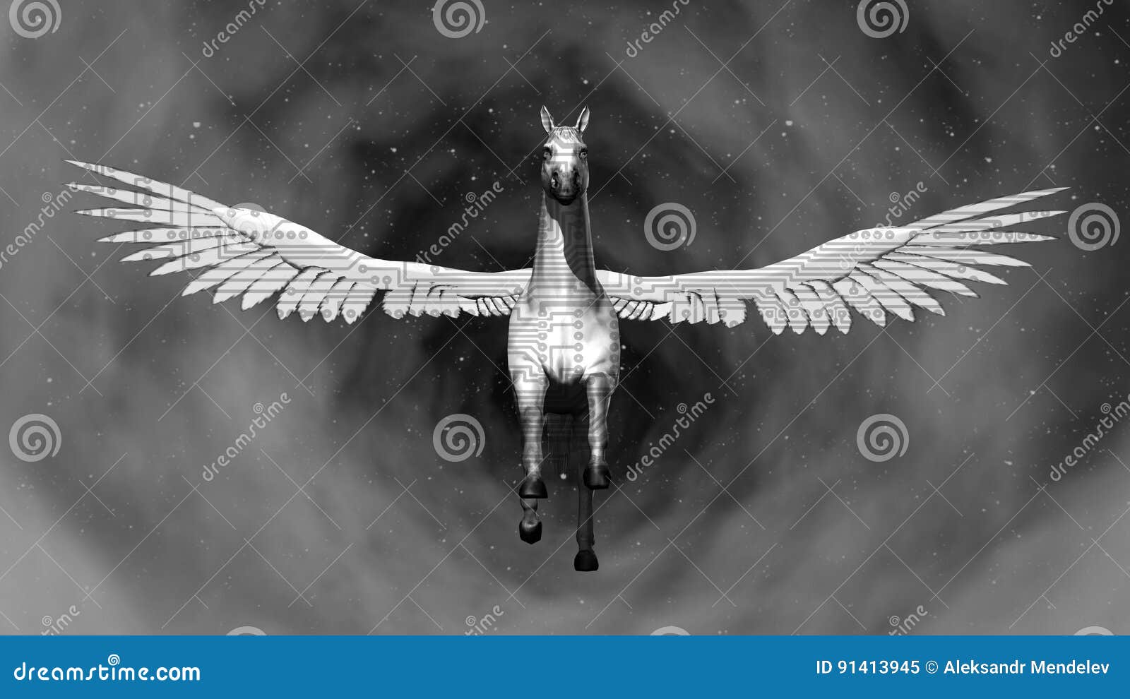 Space Pegasus. 3D Rendering. Art. 4K. Royalty-Free Stock Photo ...