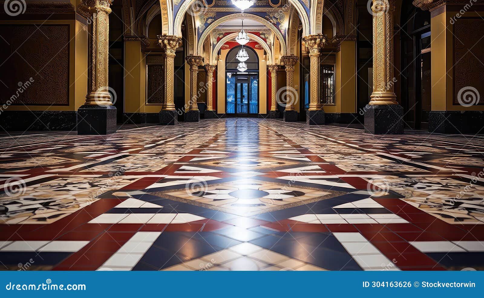 Space Perspective Floor Background Stock Illustration - Illustration of ...