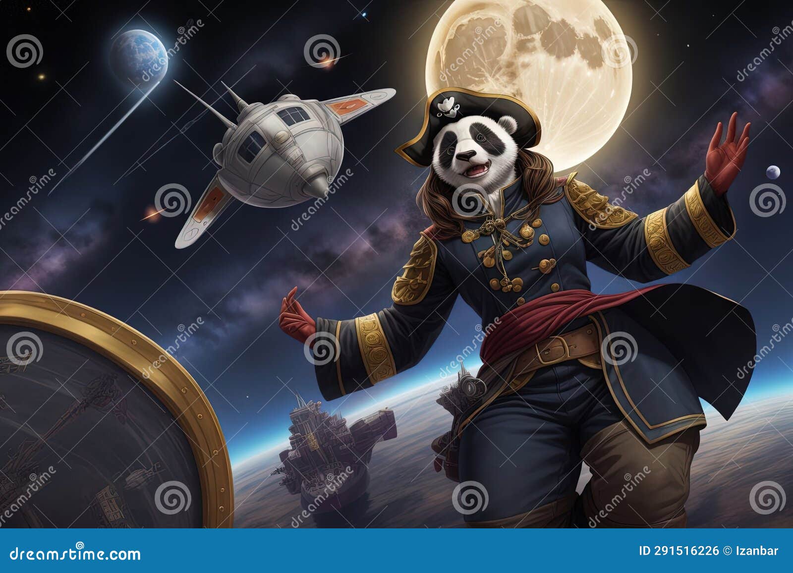 Space Pirate Queen Illustration AI Generated Image Stock Illustration ...