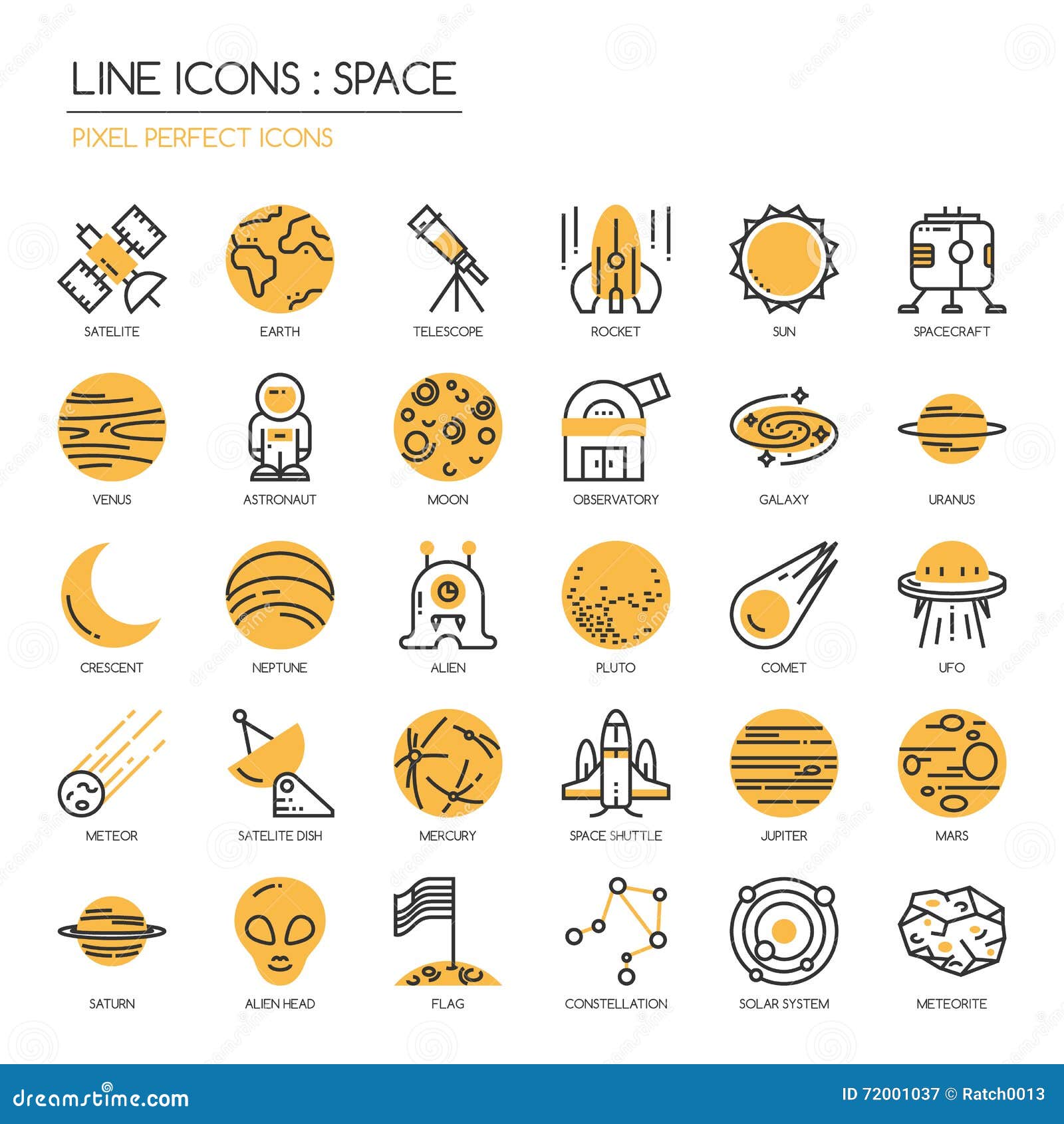 Space ,pixel perfect icon stock vector. Illustration of pluto - 72001037