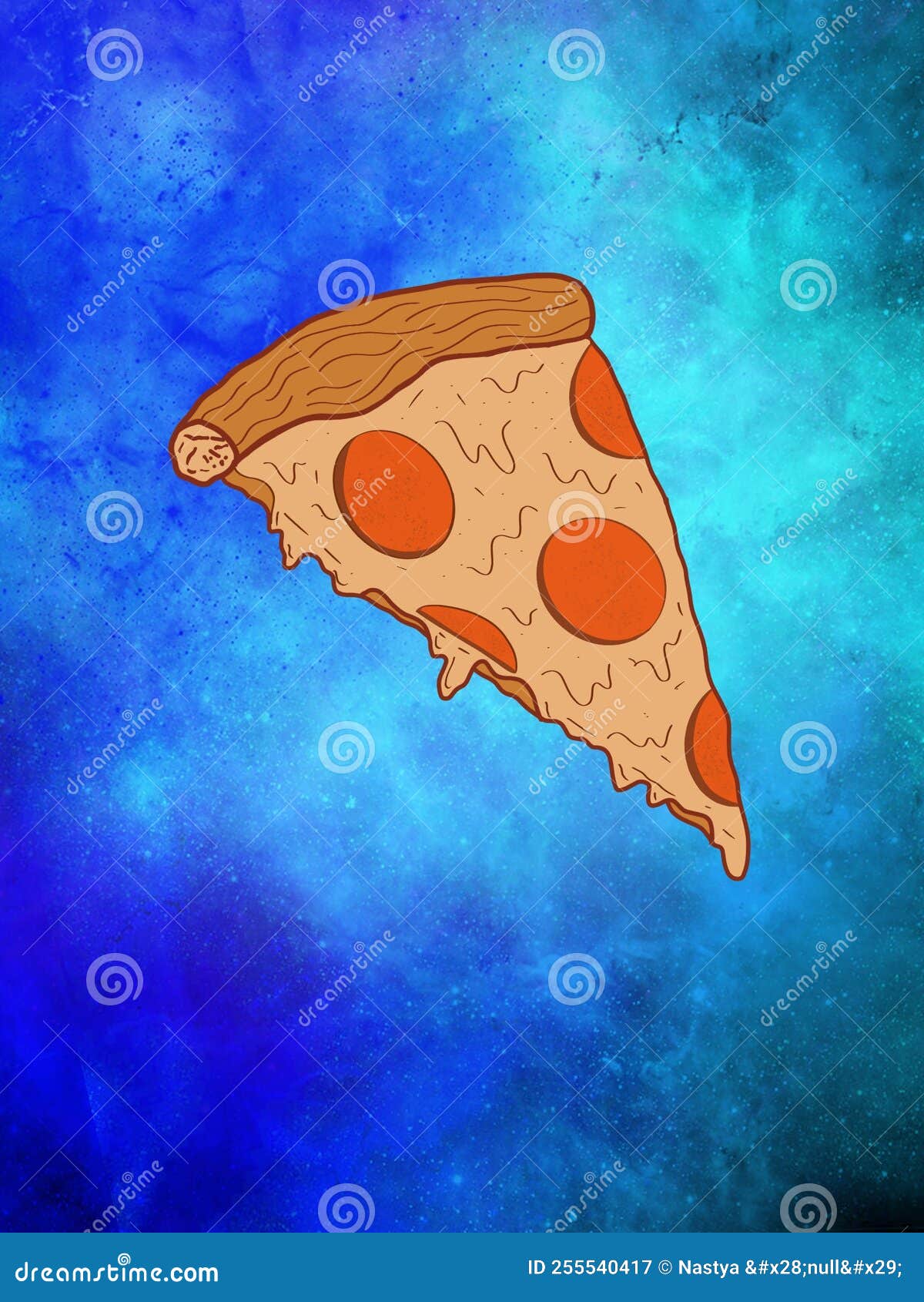 Space pizza stock illustration. Illustration of pizza - 255540417