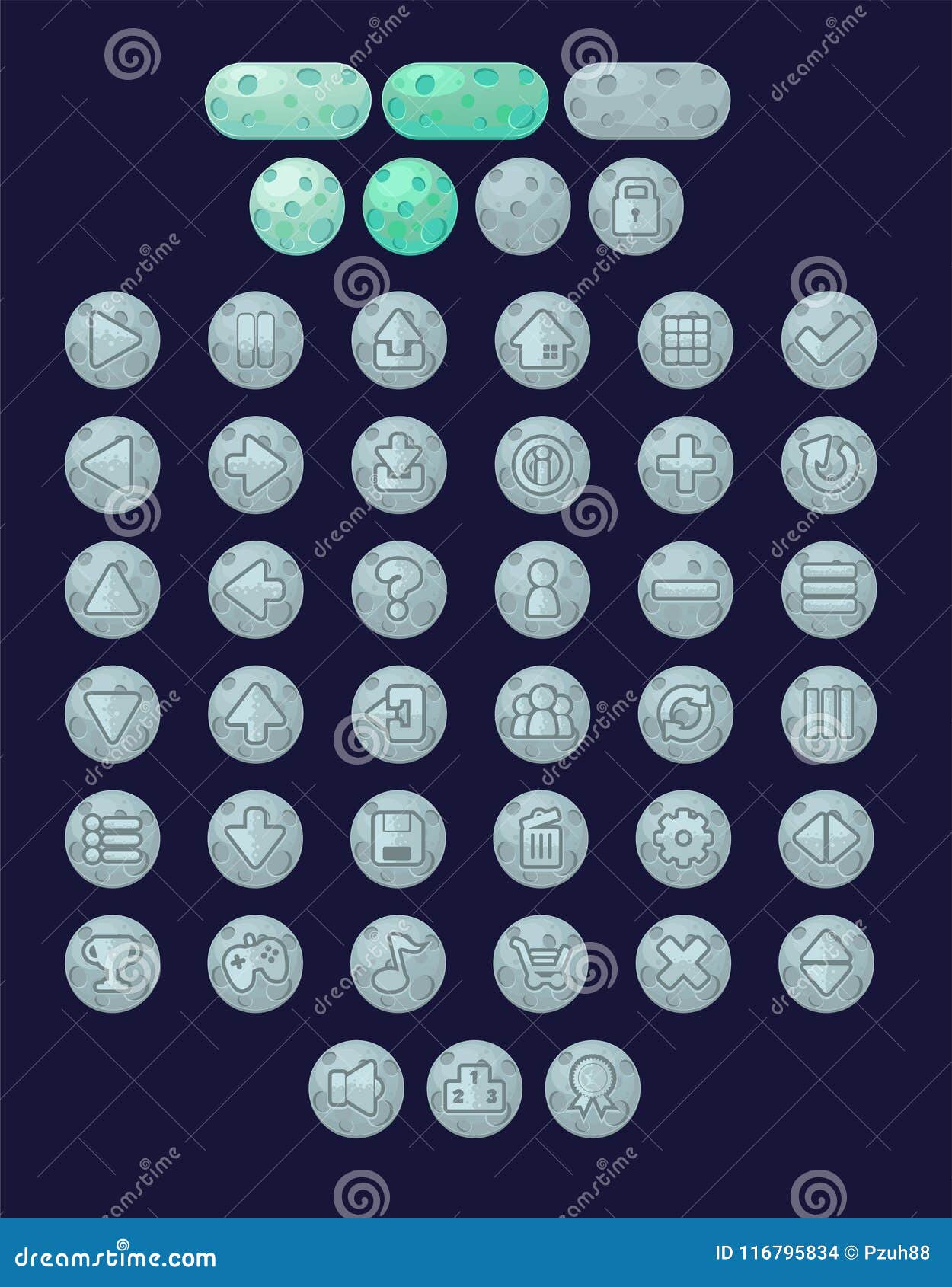 Space Planet Button Set stock vector. Illustration of cute - 116795834