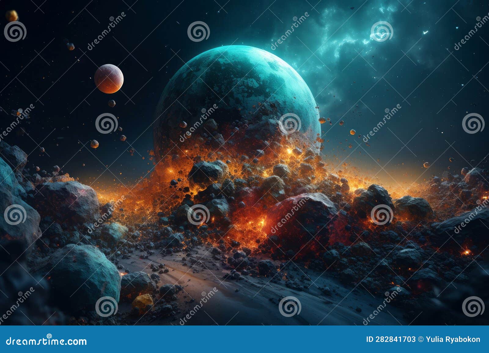 Space Planet Explosion. Generate Ai Stock Illustration - Illustration ...